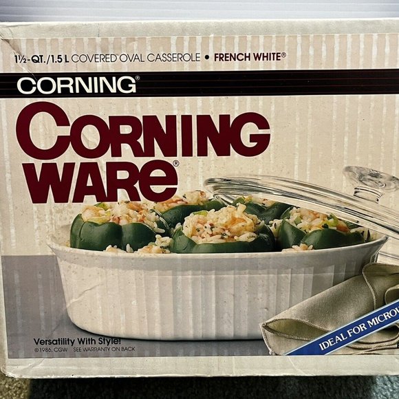 Corningware | Kitchen | 986 Sealed Corning Ware 1 12 Qt Roaster Casserole French White F12 New ...